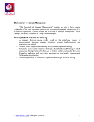 Essentials of strategic management | PDF