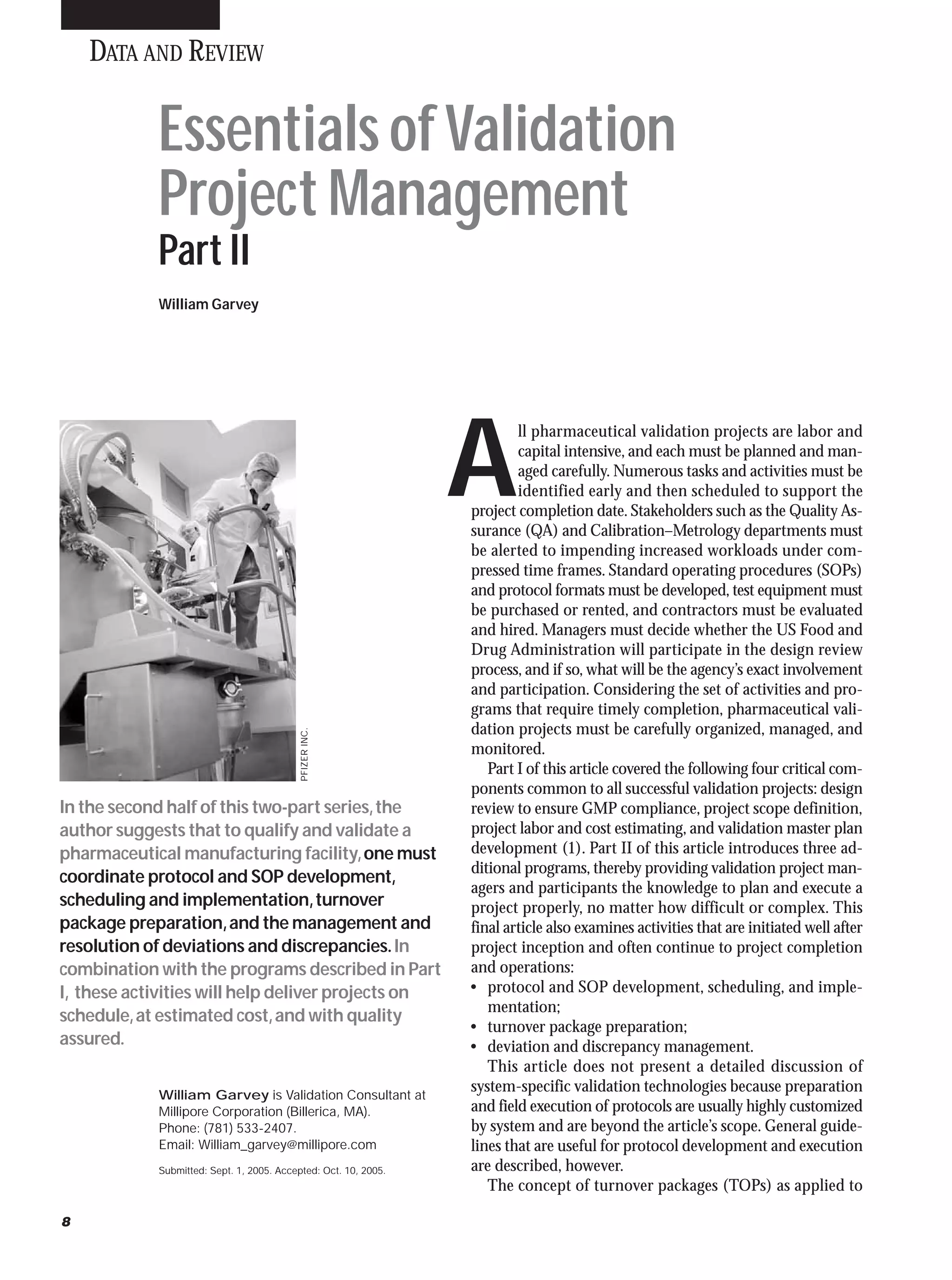 Essentials Of Validation Project Management Part 2 Pdf