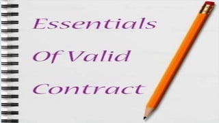 Essentials of valid contract | PPT