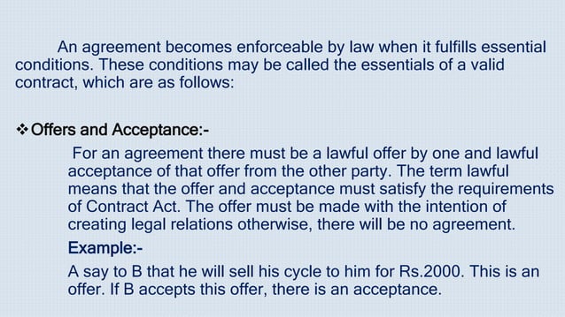Essentials of valid contract | PPT