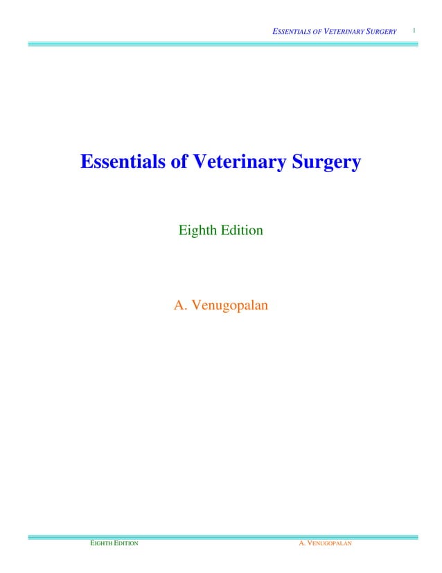 Essentials of Veterinary Surgery.pdf | Ear, Nose and Throat Conditions ...
