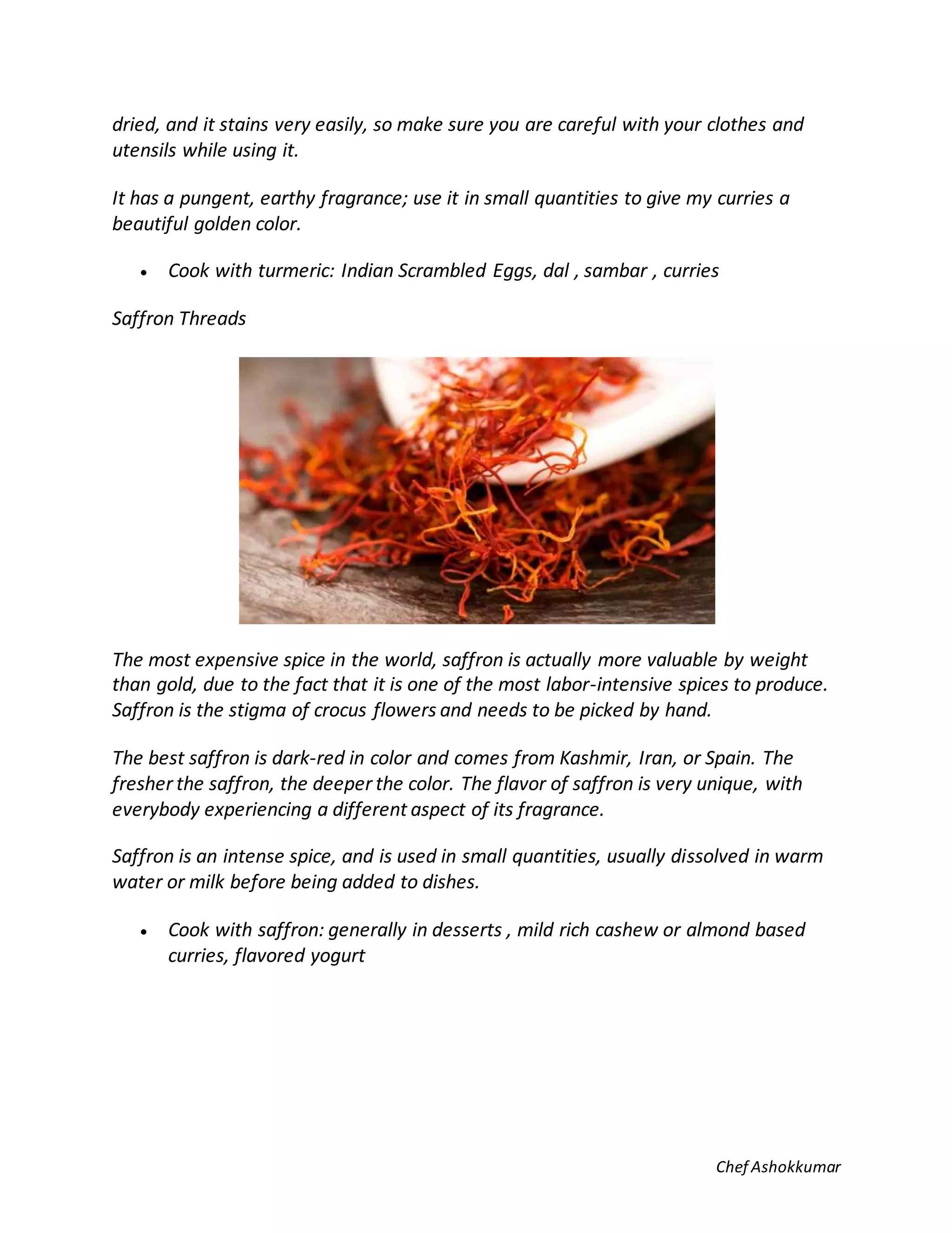 Essential spices for indian cooking | DOCX