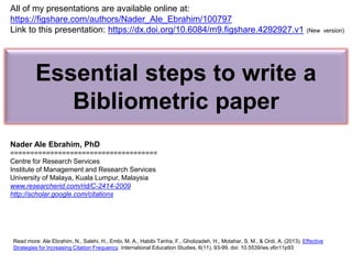 Essential steps to write a Bibliometric paper | PPT