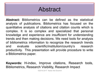 Essential steps to write a Bibliometric paper | PPT