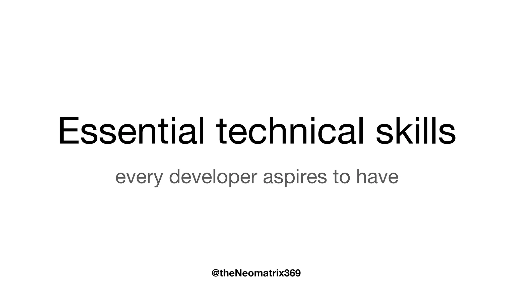 Essential technical skills | PDF