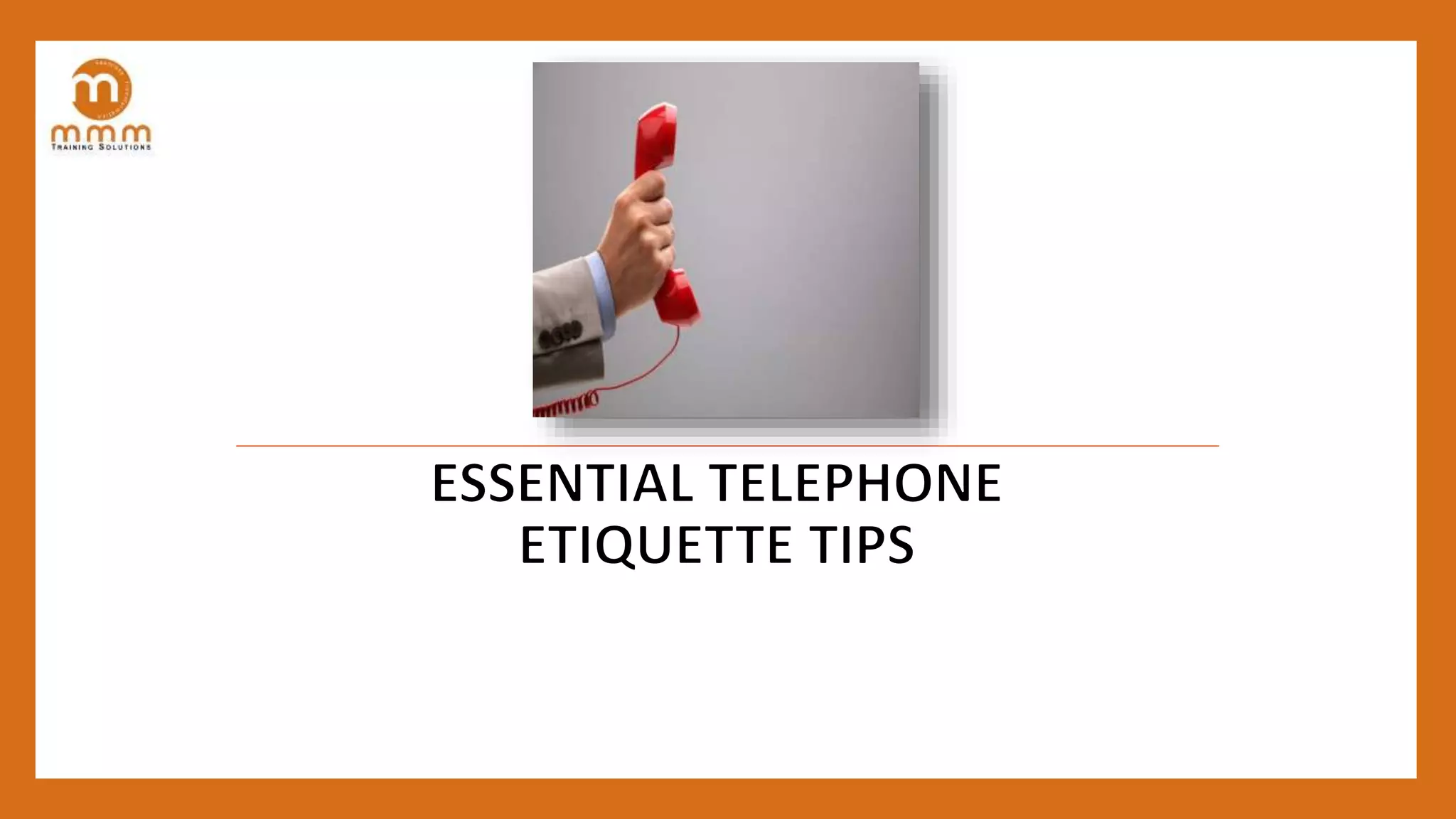 Essential Telephone Etiquette Tips | PPTX