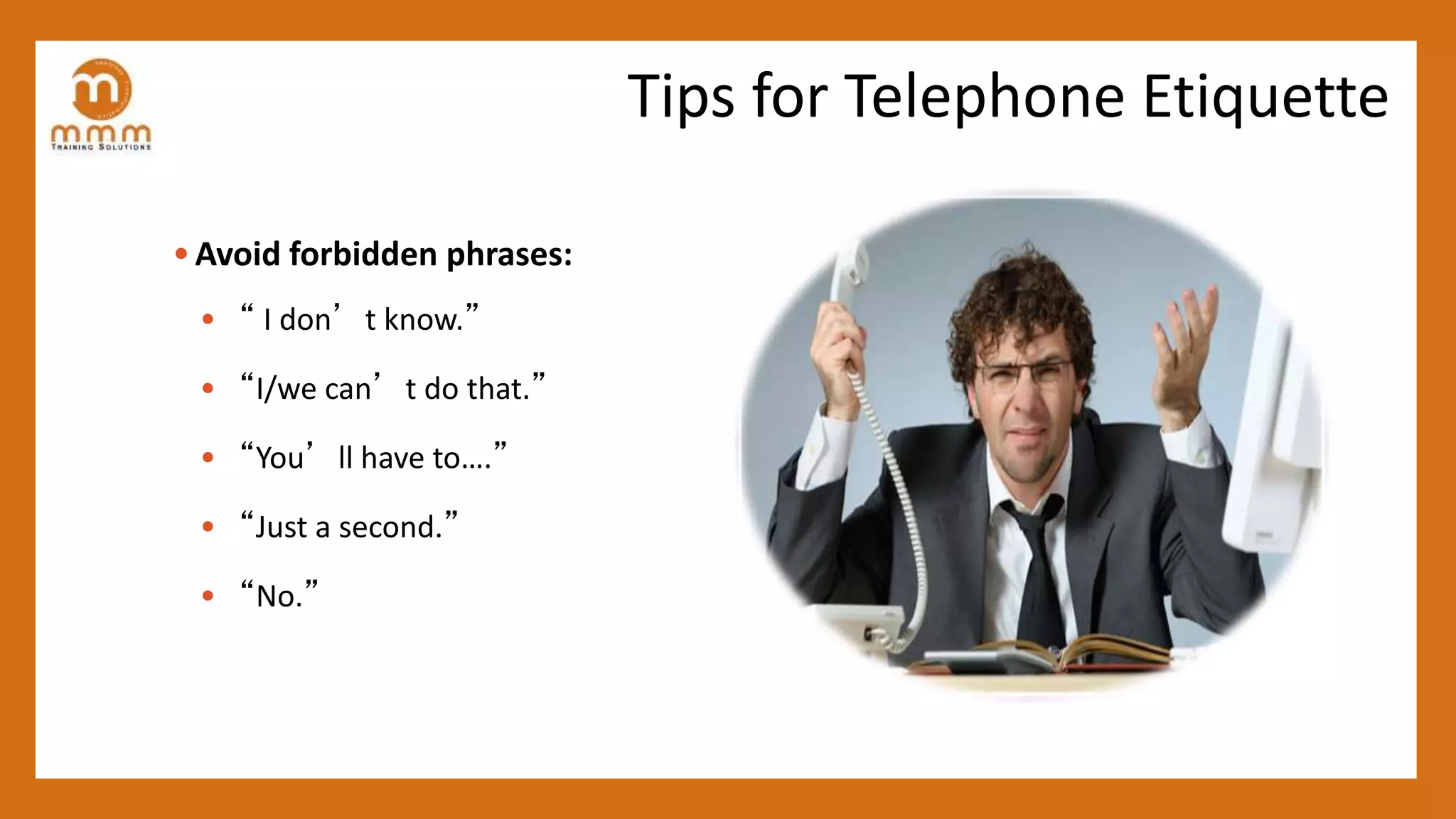 Essential Telephone Etiquette Tips | PPTX