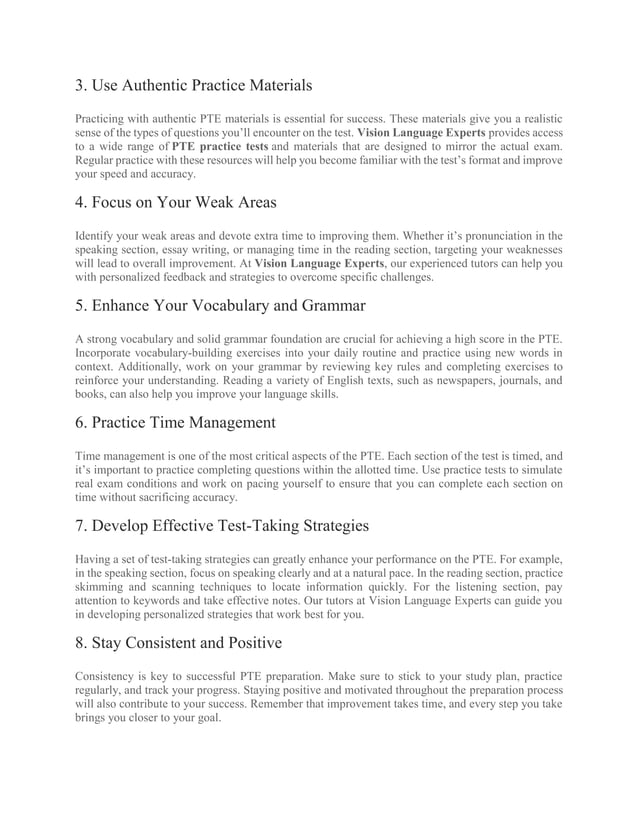 Essential Tips for Effective PTE Preparation: Your Guide to Success | PDF