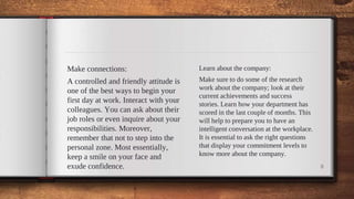 Essential Tips for Your First Day at Work | PPTX