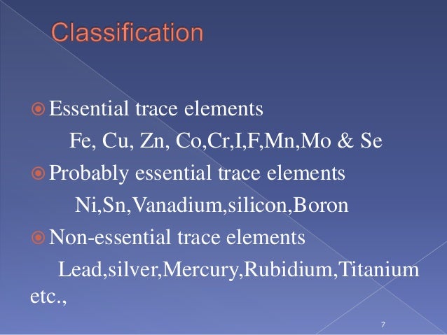 Essential trace elements