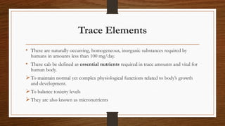 Essential trace elements (Pharmaceutical Inorganic Chemistry) | PDF