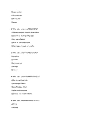 Essential Words For The Gre | PDF