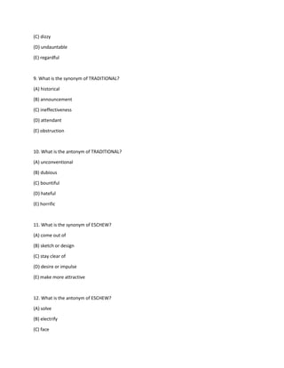 Essential Words For The Gre | PDF