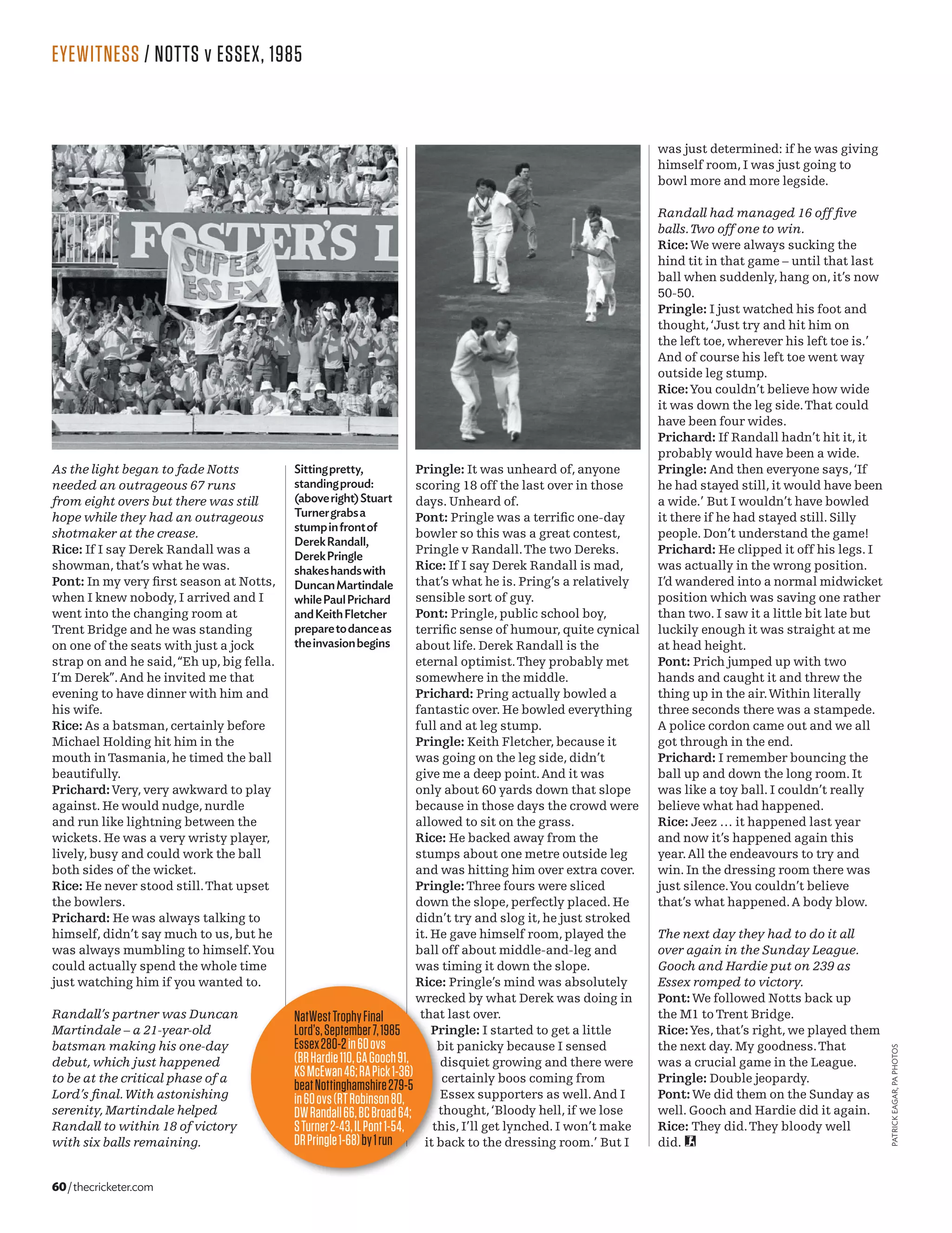 Essex vs Notts Nat West Cricket Final | PDF