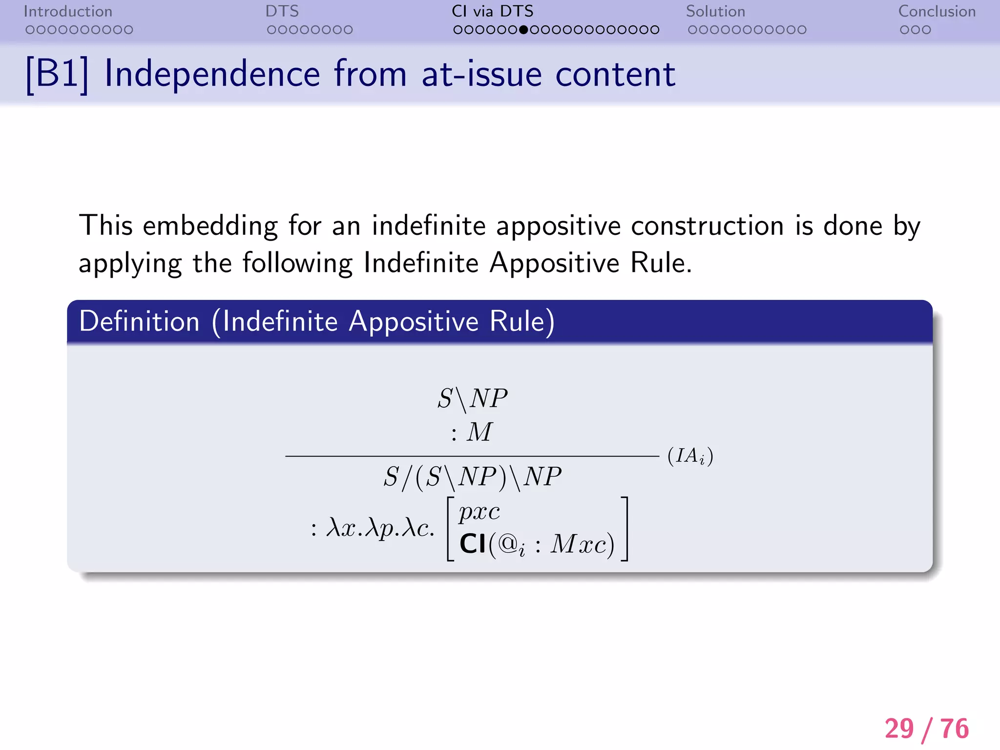 Conventional Implicature Via Dependent Type Semantics Ppt