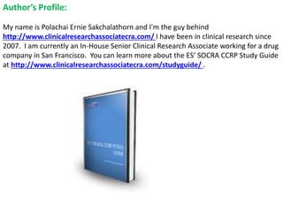 ES’ SOCRA CCRP Exam Study Guide: An Ultimate Resource for the SOCRA ...