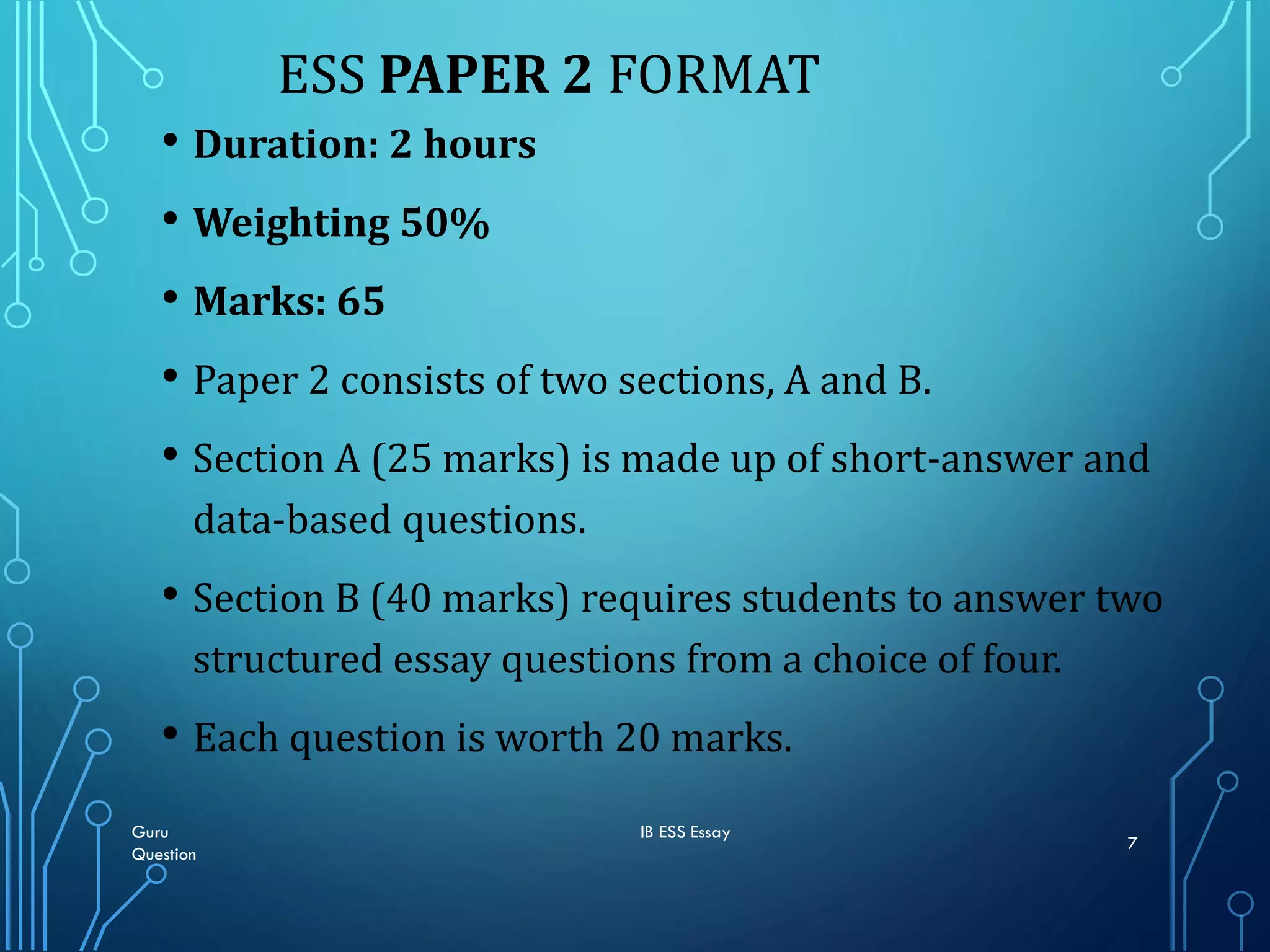 How to Write ESS Essay Questions in Paper 2-First Exam 2017 | PDF