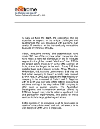 Ebizframe ERP Software | PDF