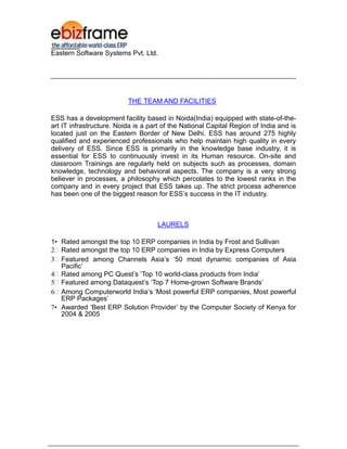 Ebizframe ERP Software | PDF