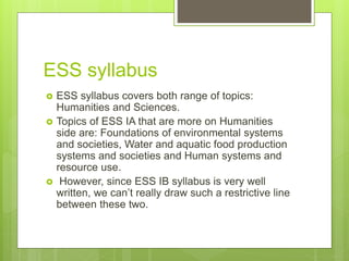 Ess syllabus | PPTX