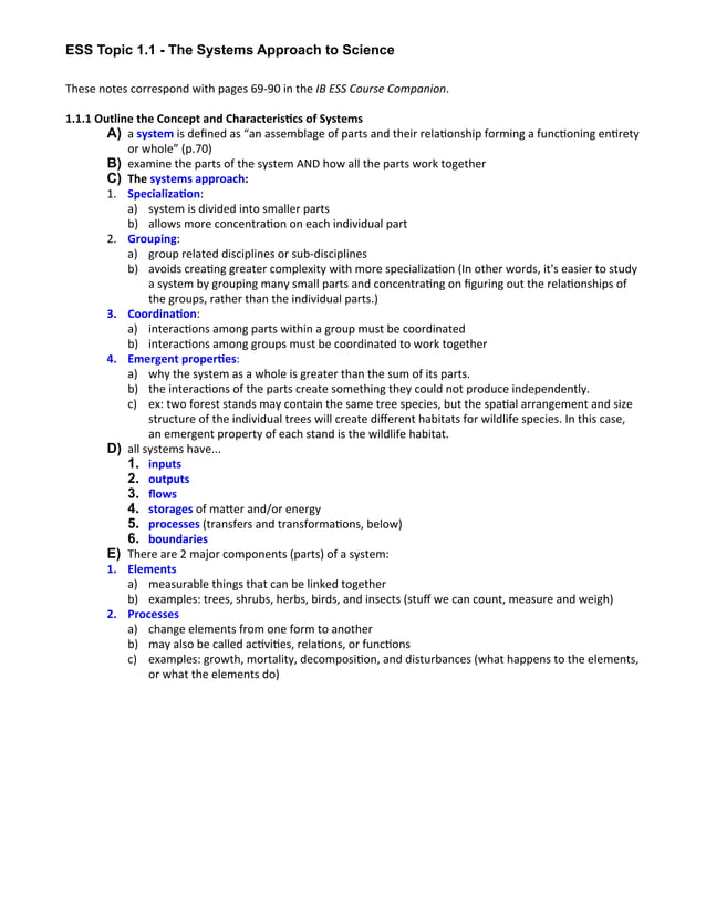 Ess Topic 1 - Systems and Models | PDF