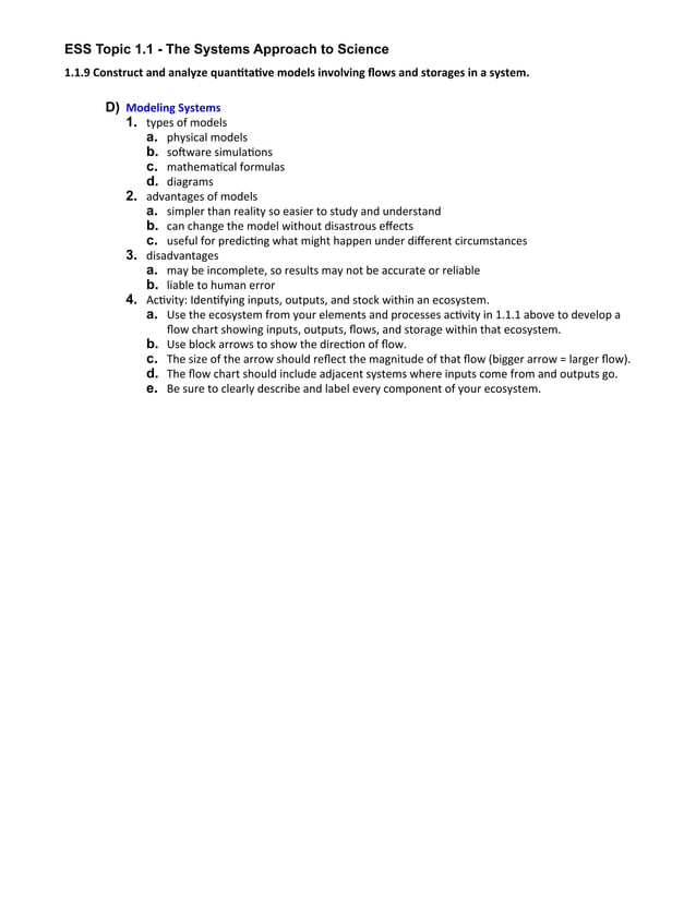 Ess Topic 1 - Systems and Models | PDF