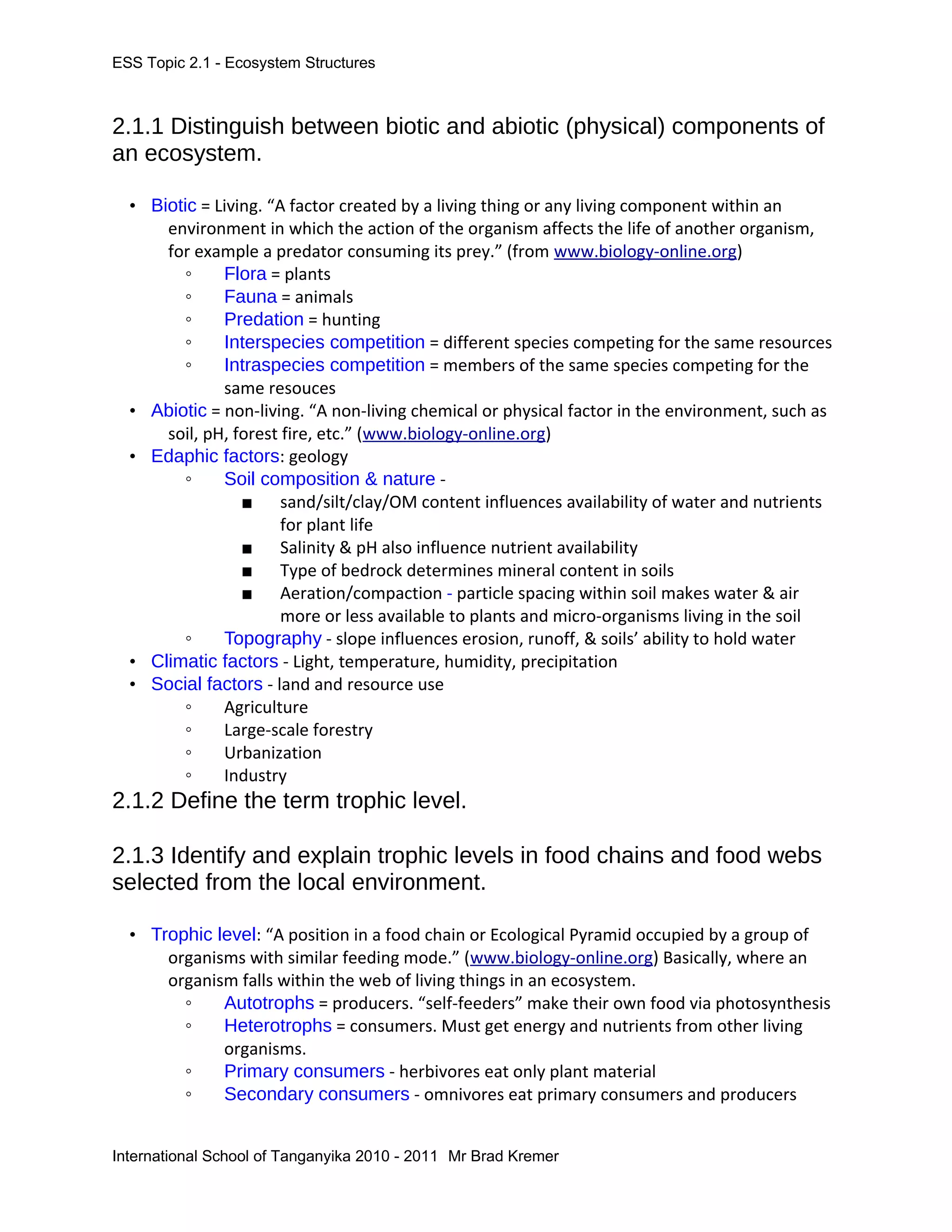 Ess topic 2.1 ecosystem structures | DOC