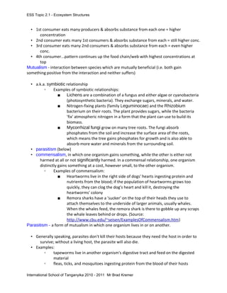 Ess topic 2.1 ecosystem structures | PDF