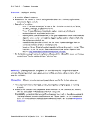 Ess topic 2.1 ecosystem structures | PDF