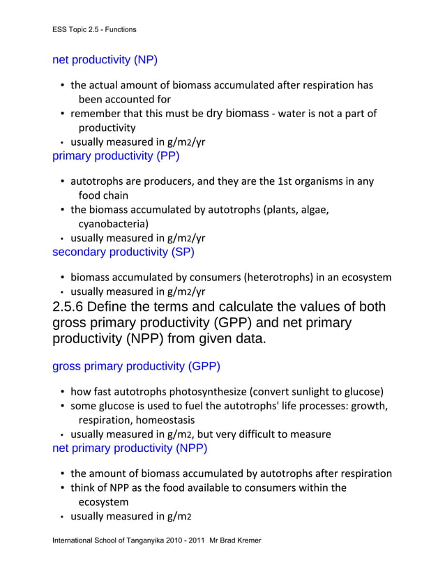 Ess topic 2.5 functions | PDF