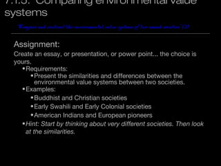 Ess Topic 7 Environmental Value Systems | PPT