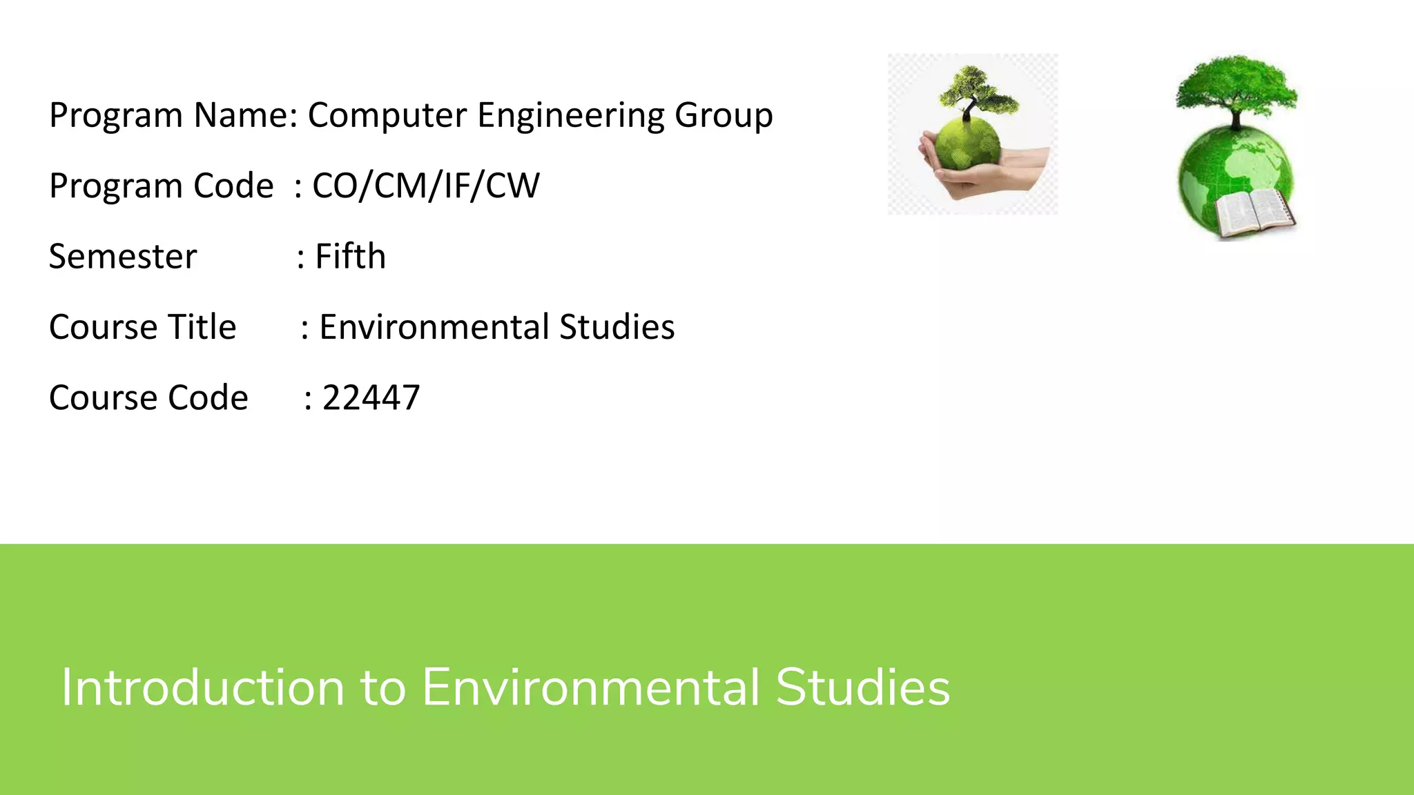 Environmental Studies 22447 | PPTX
