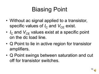 EST 130, Transistor Biasing and Amplification. | PPT