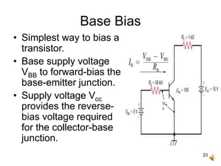 EST 130, Transistor Biasing and Amplification. | PPT