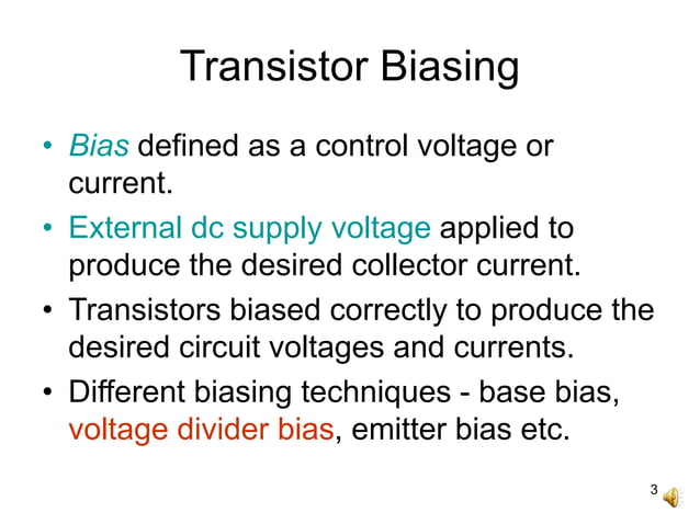 EST 130, Transistor Biasing and Amplification. | PPT | Consumer ...