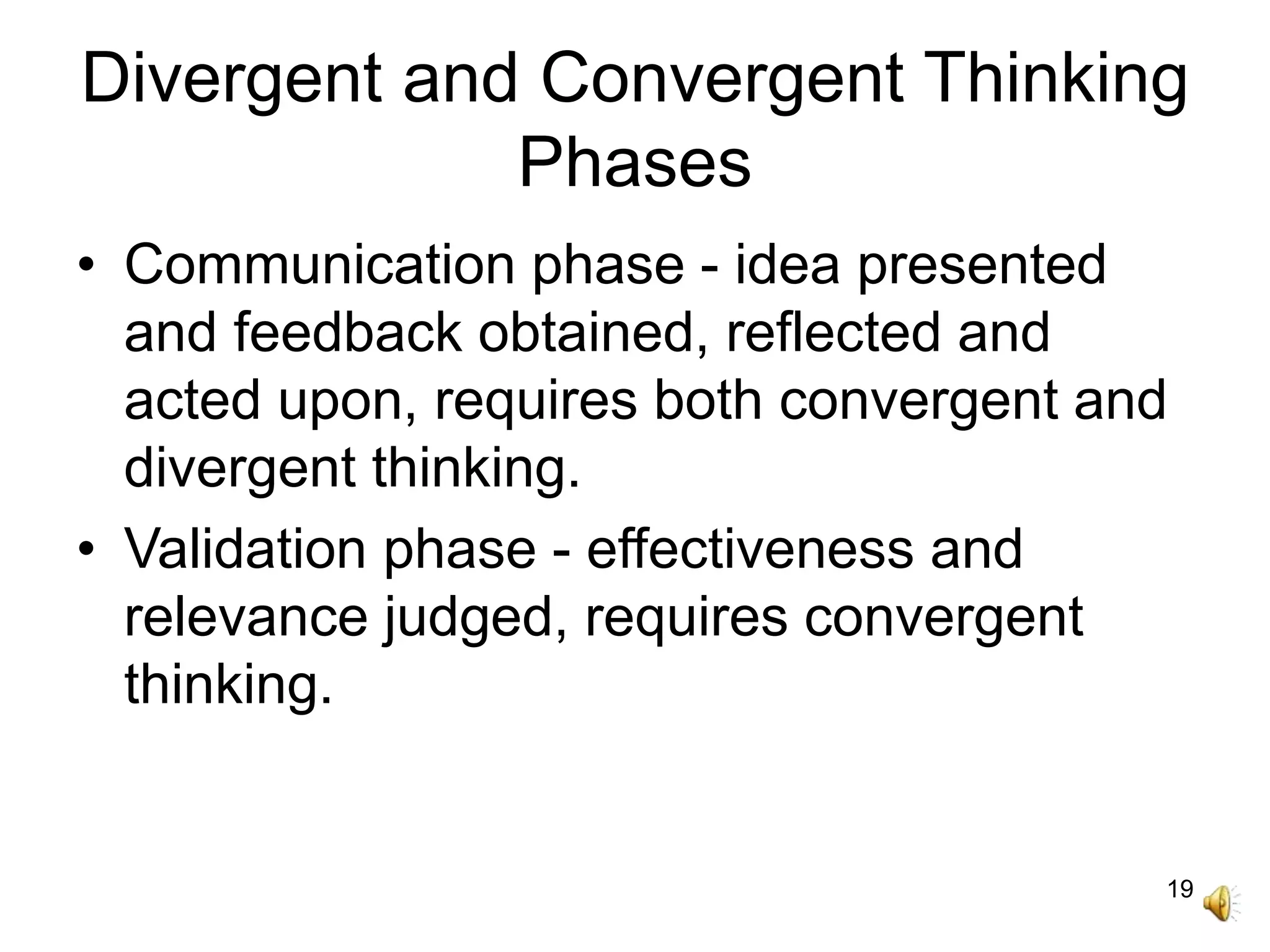EST 200, Convergent and Divergent Thinking | PPT