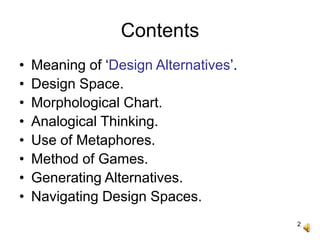 EST 200, Generating Design Alternatives | PPT