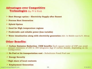 Concentrated Solar Power Technologies (CSP) | PPTX