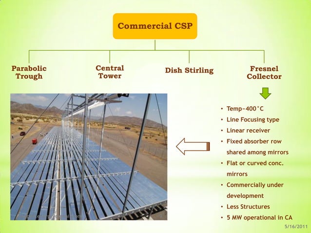 Concentrated Solar Power Technologies (CSP) | PPTX | Power and Energy ...