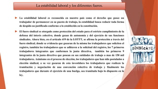 La estabilidad y la inamovilidad en el derecho colectivo del trabajo | PPT