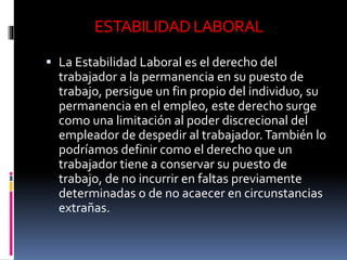 Estabilidad laboral | PPTX