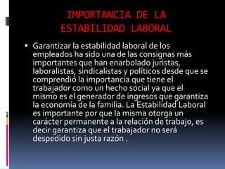 Estabilidad laboral | PPTX