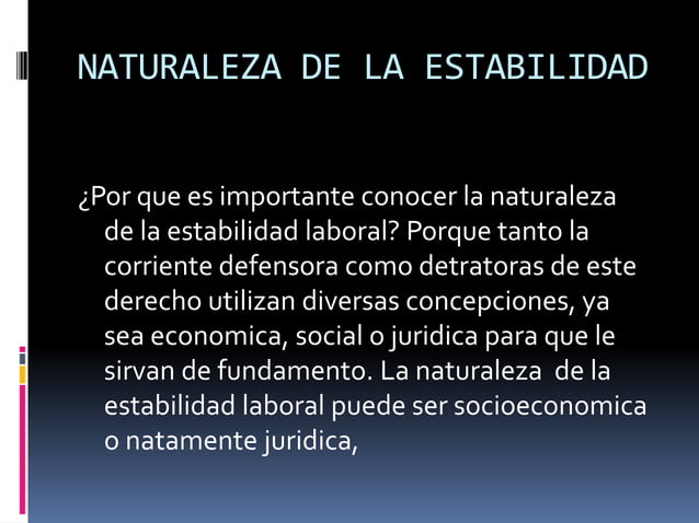 Estabilidad laboral | PPT