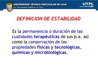 Estabilidad de medicamentos TF | PPT