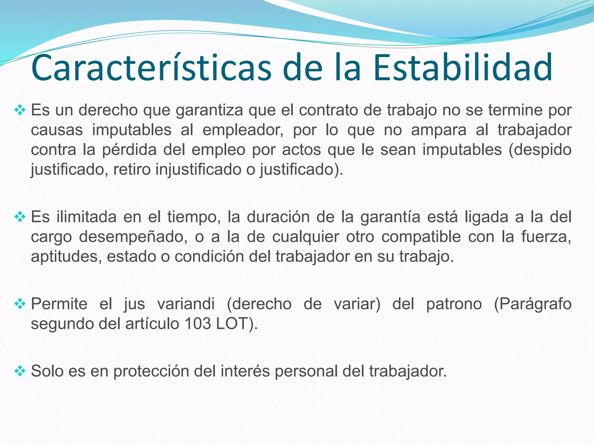 Estabilidad laboral | PPTX
