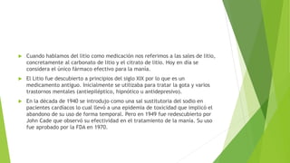 Farmacoterapia en el manejo del trastorno bipolar: estabilizadores del ...