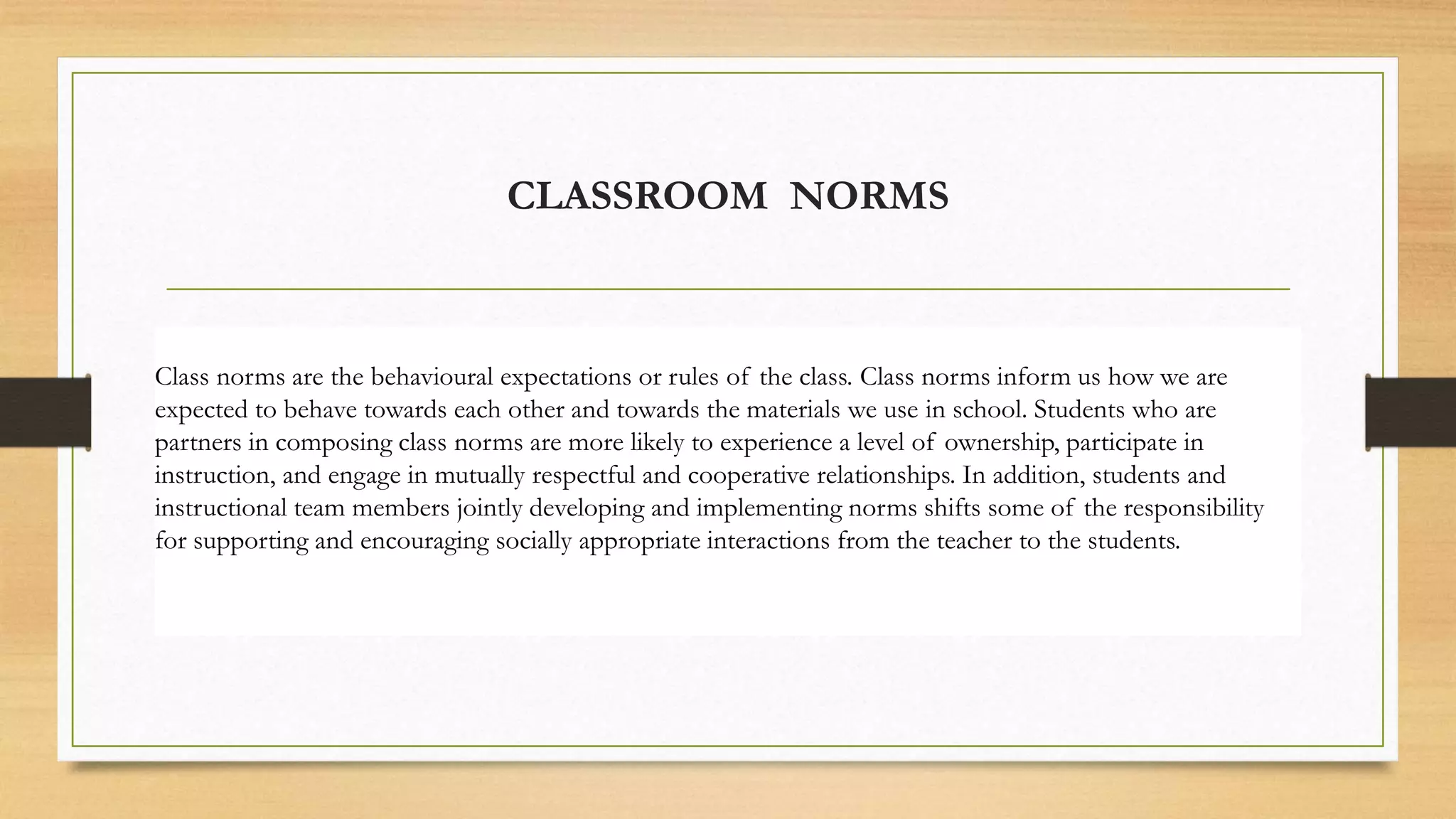 Establish classroom norms | PPTX