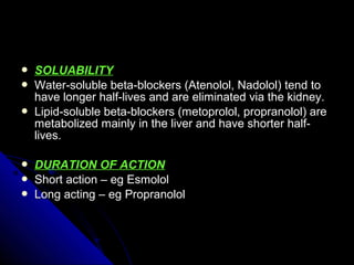 Established uses of beta blockers | PPT