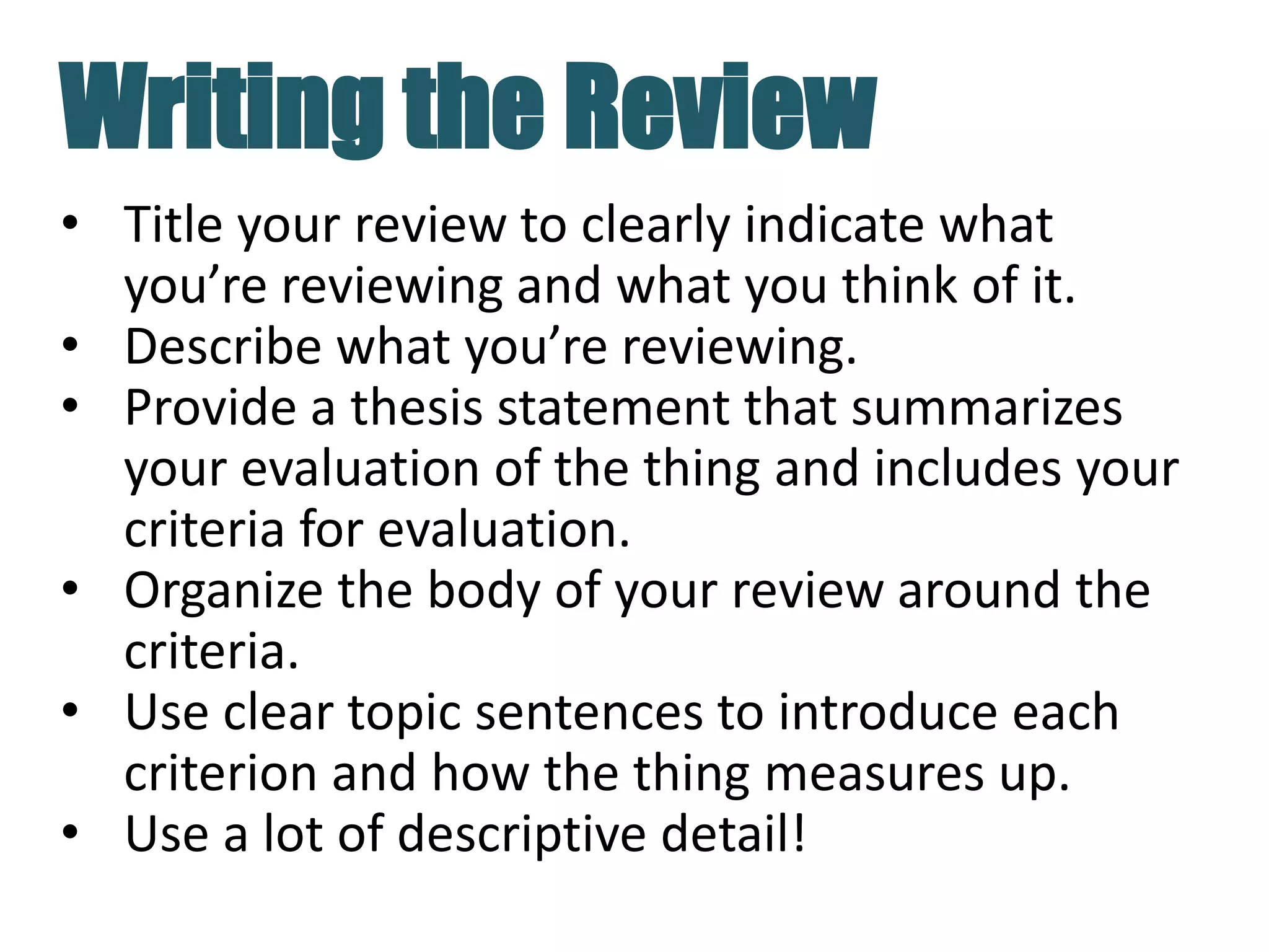 Establishing Criteria for Evaluation | PPTX