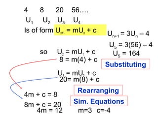 Establishing the recurrence relation | PPT